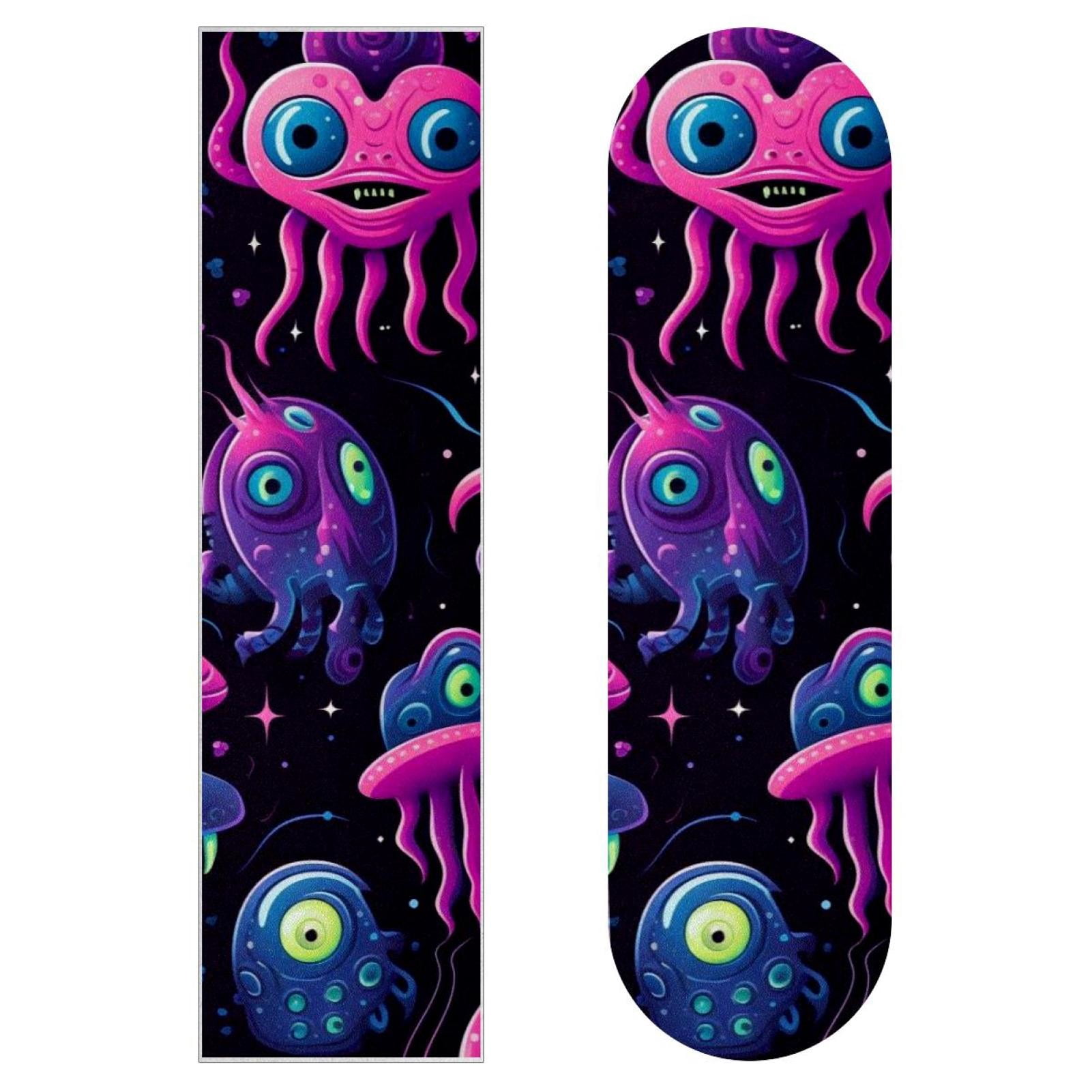 Alien Skateboard Stickers Pack of Two, Emery Surface PVC Back, 8.8x32 ...