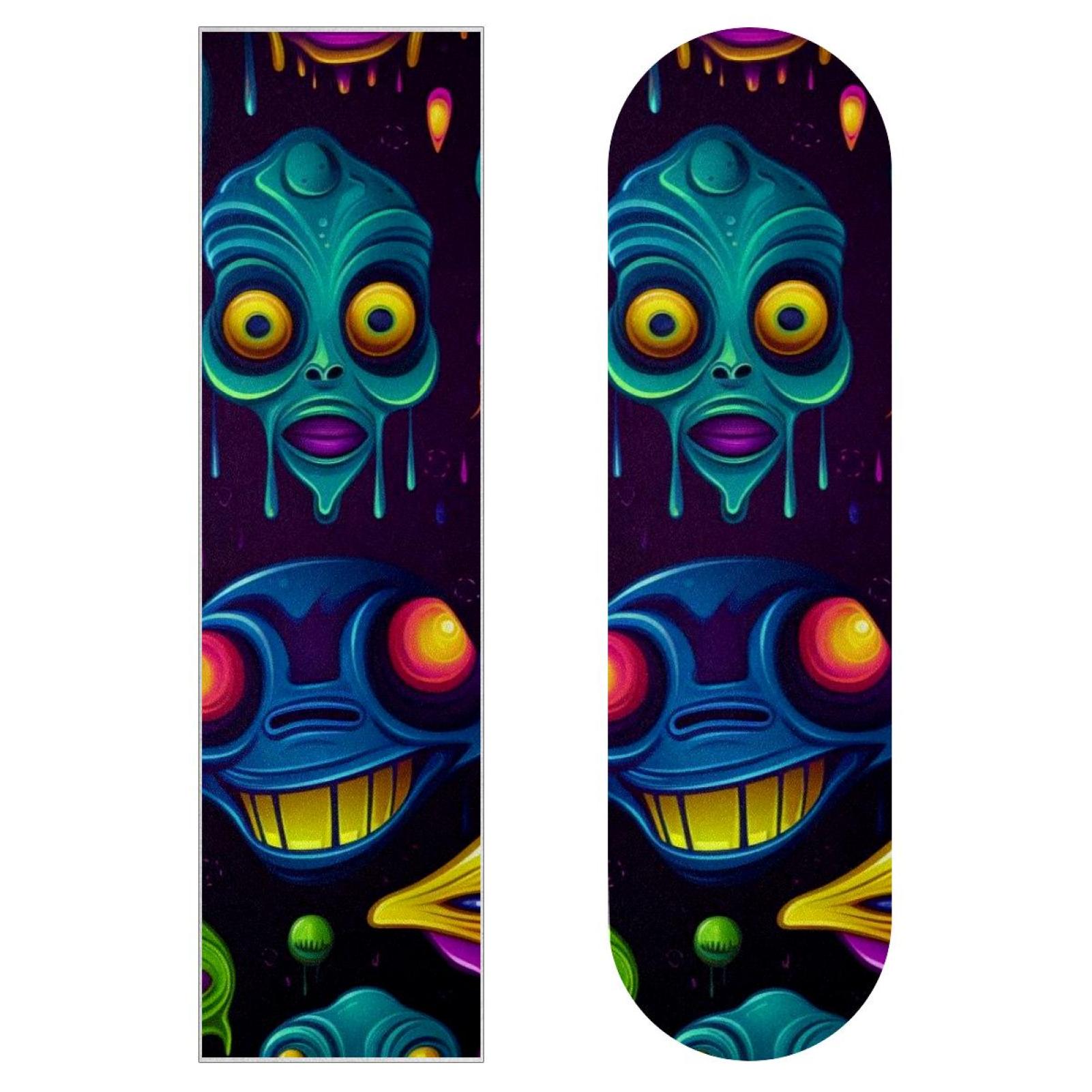 Alien Skateboard Stickers Set of 2 - Emery Surface & PVC Back Material ...