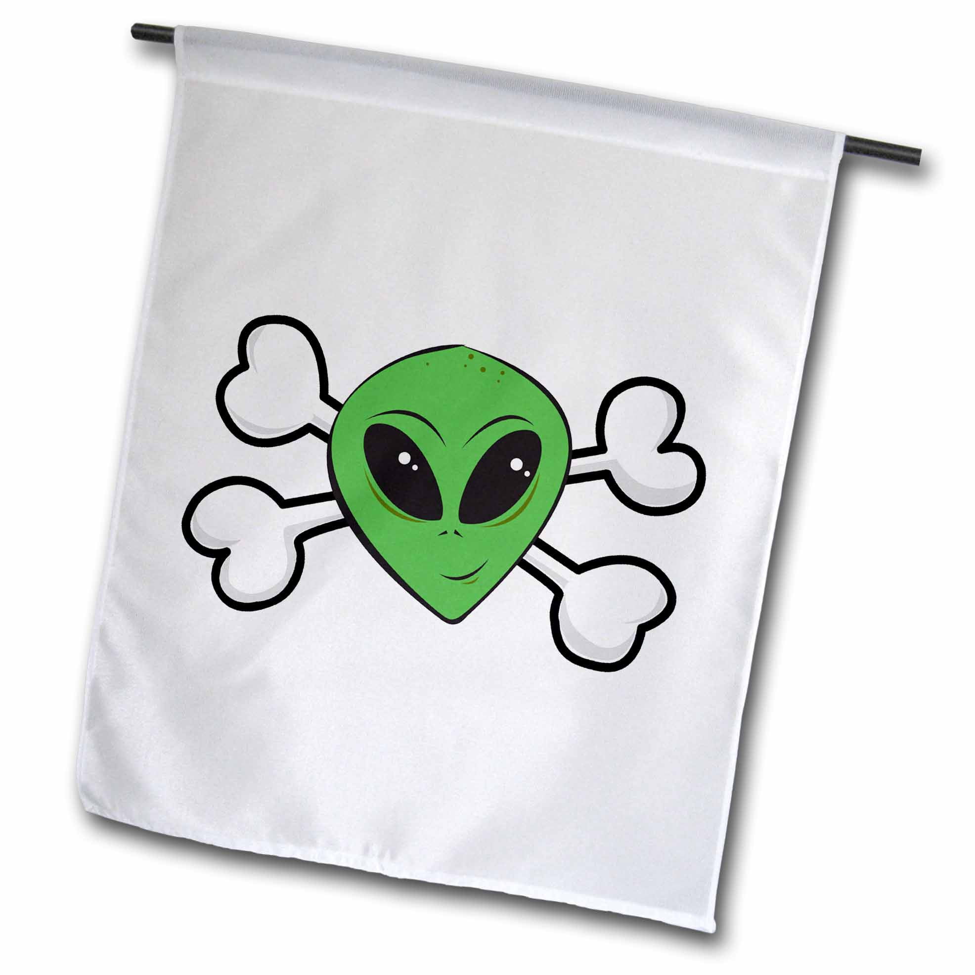 Alien Skull And Crossbones Alien Lovers Design 12 x 18 inch Garden Flag ...