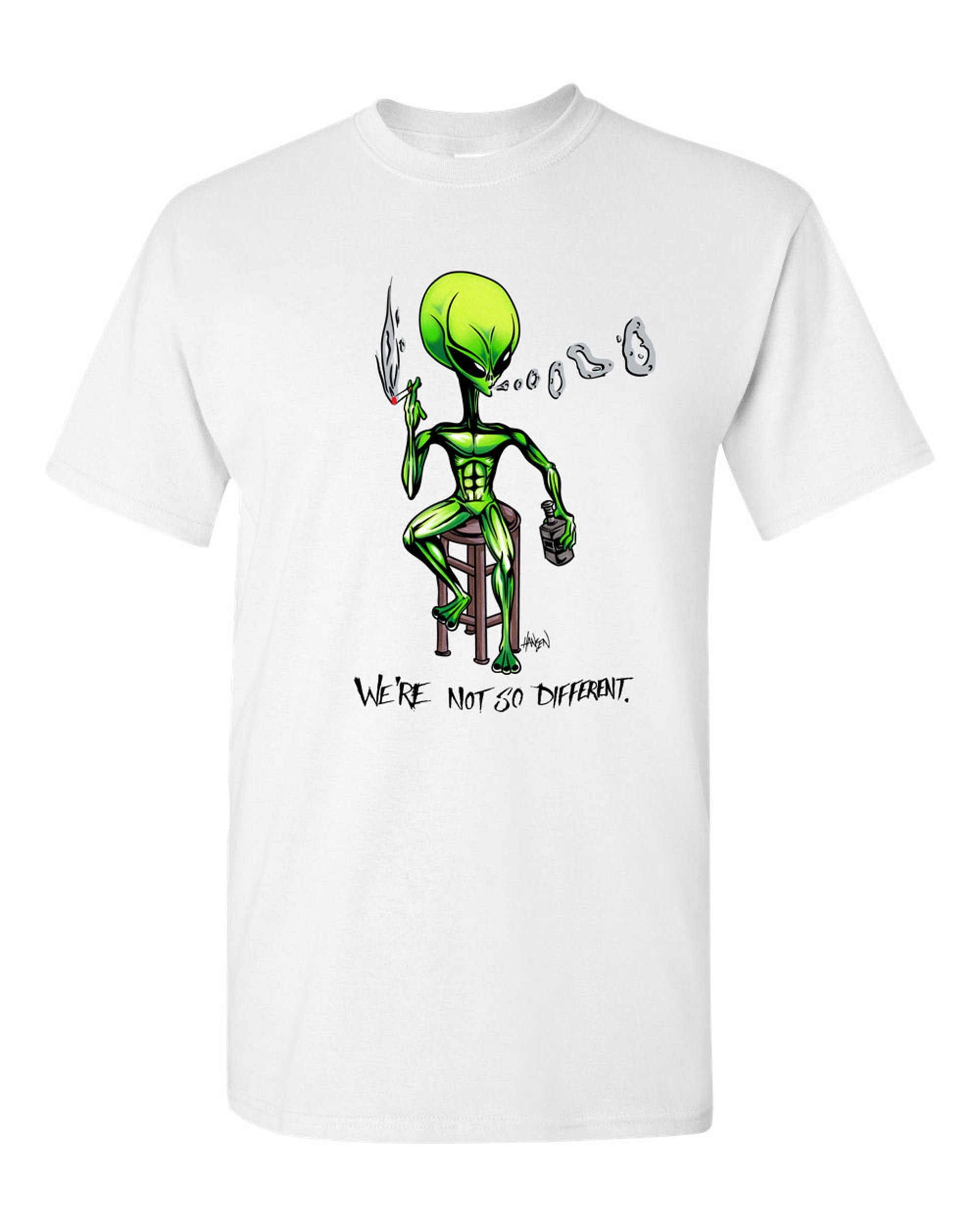 Alien Smoking Not Different DT Adult T-Shirt Tee - Walmart.com