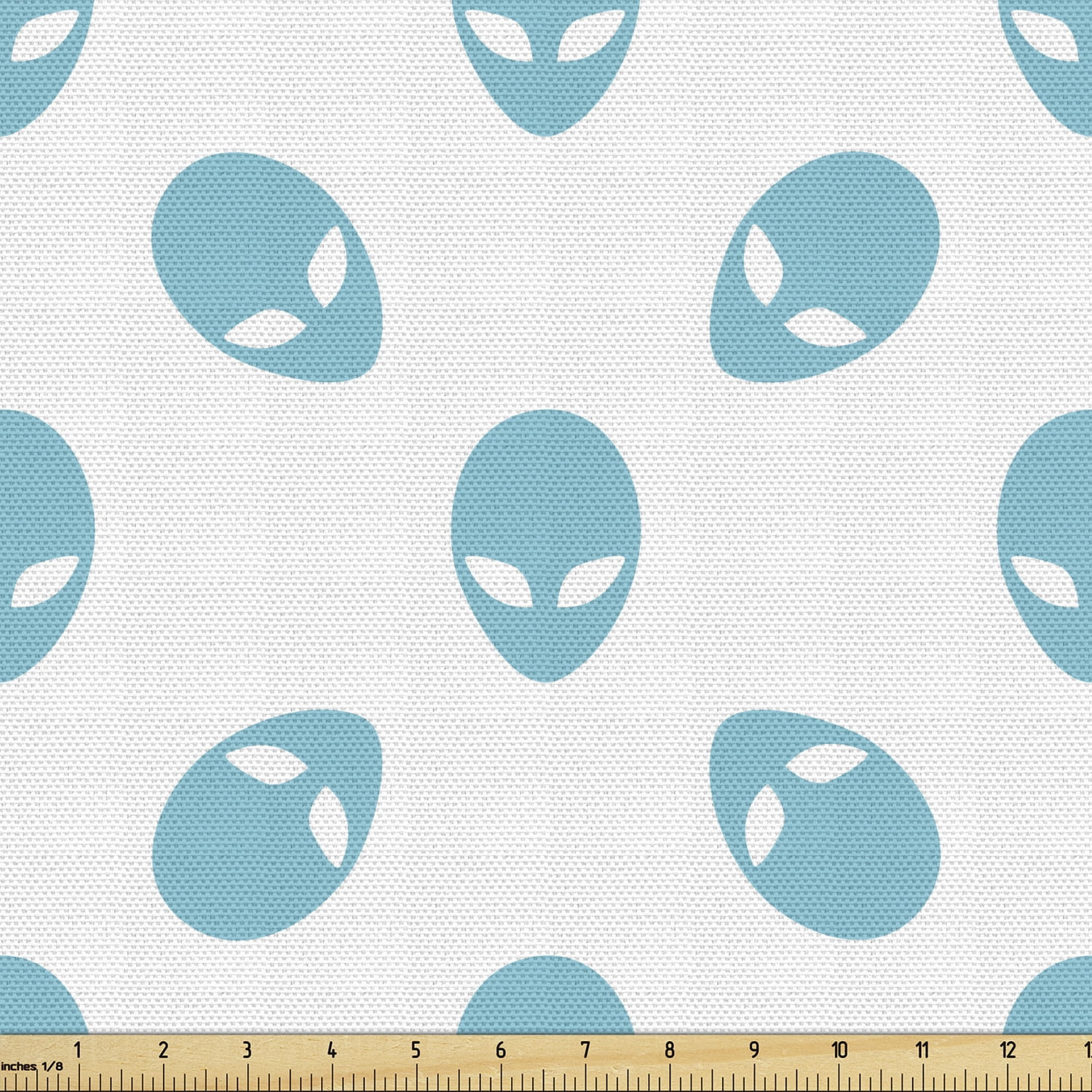 Ambesonne Alien Fabric by the Yard Upholstery, Space Visitors Portrait ...