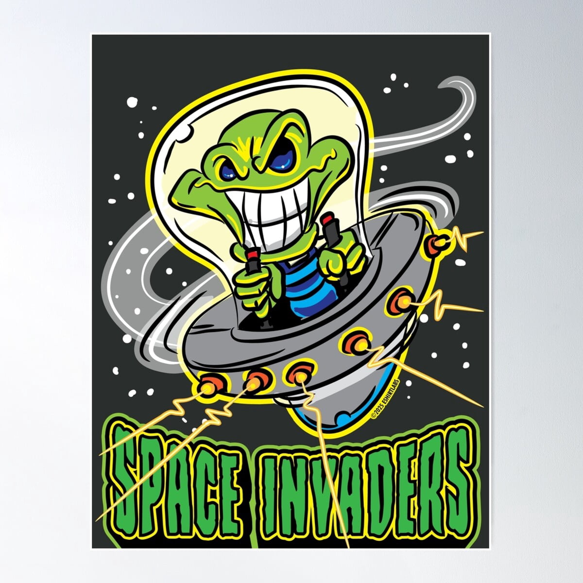 Alien Space Invader Poster Wall Art Modern Wall Decor For Living Room ...