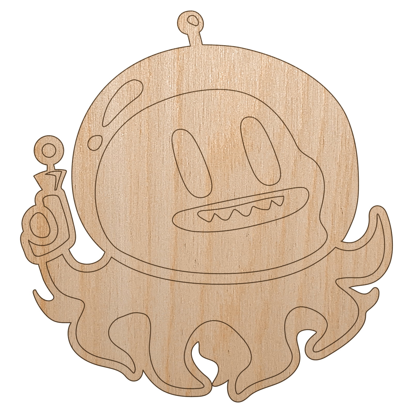Alien Space Octopus Wood Shape Unfinished Piece Cutout Craft DIY ...