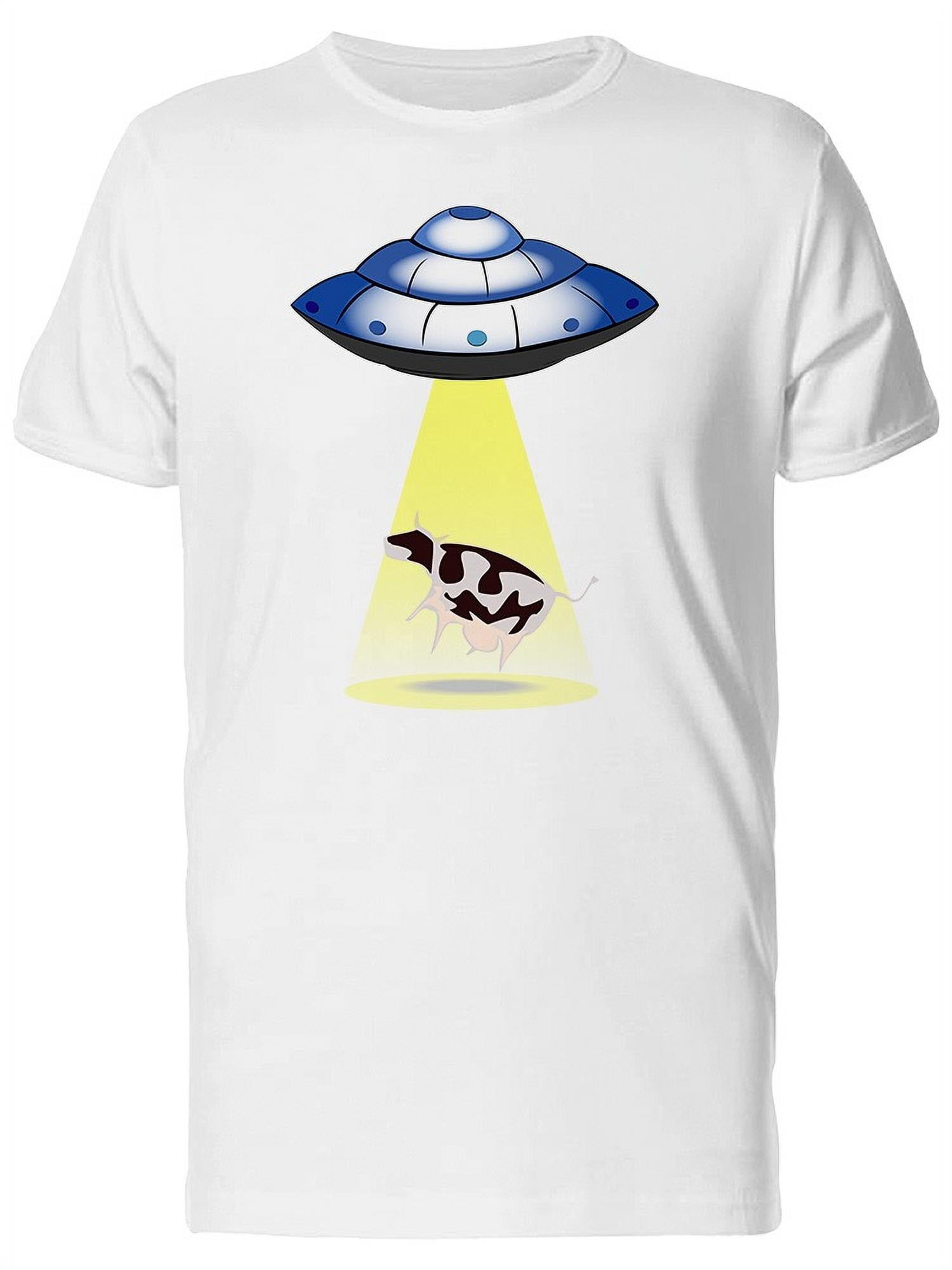 Alien Spaceship Abducting A Cow T-Shirt Men -Image by Shutterstock ...