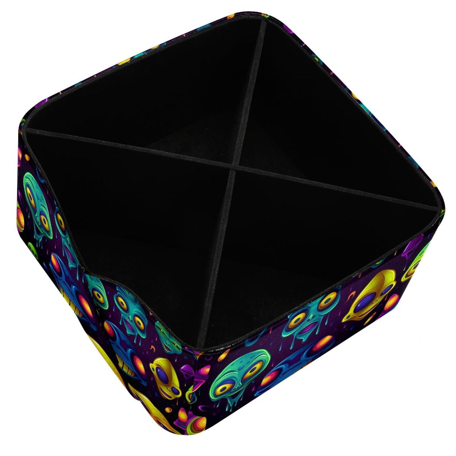 Alien Square Pencil Case with 4 Compartments, Removable Dividers - Pen ...