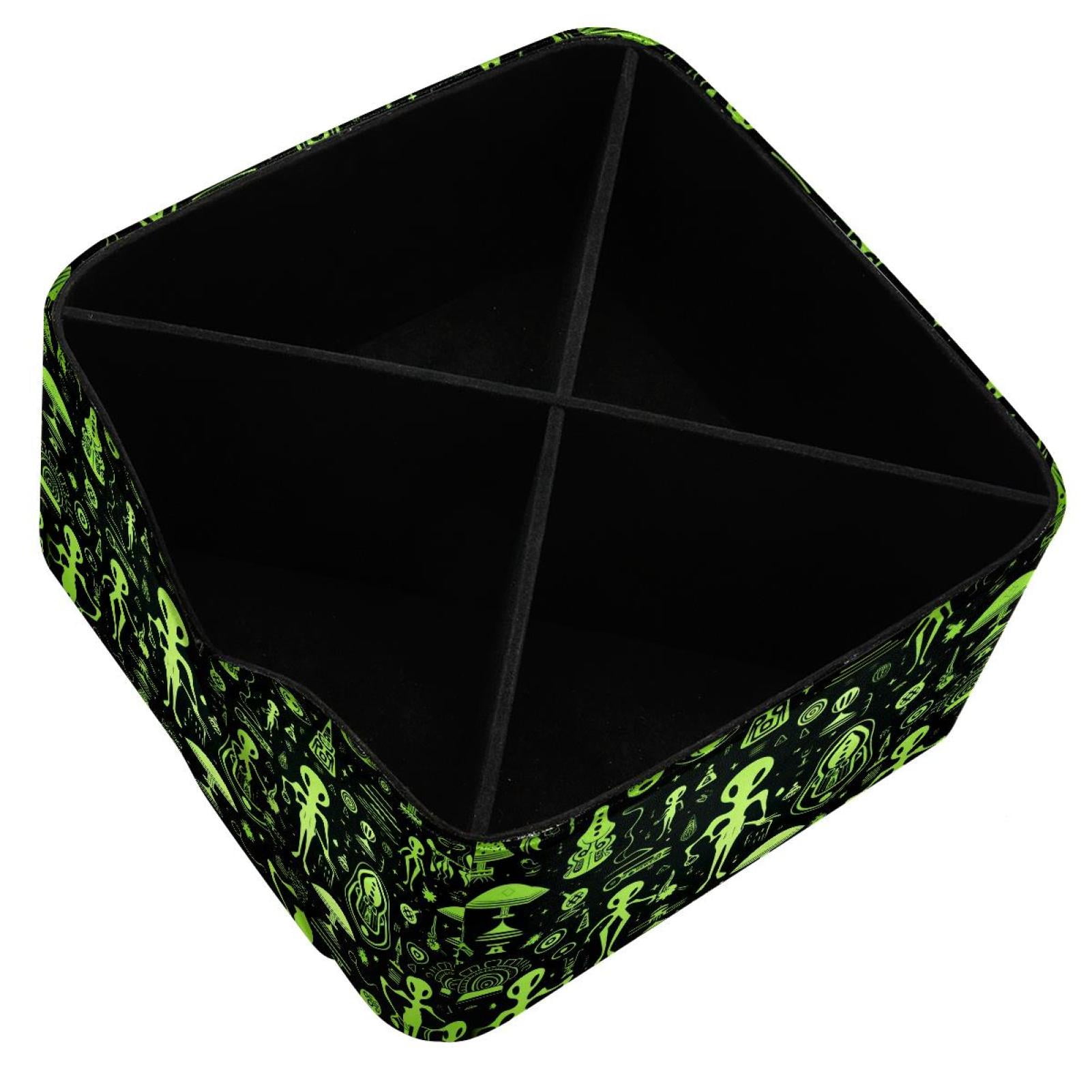 Alien Square Pencil Case with 4 Compartments, Removable Dividers, and ...