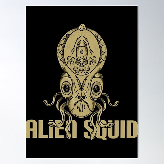 Alien Squid Poster Wall Art Modern Wall Decor For Living Room Bedroom ...