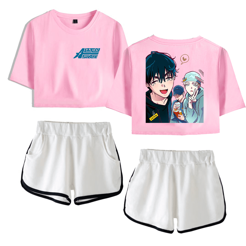 Alien Stage ALNST Merch Crop Top T-Shirt Luka Shorts Suit Final Round ...