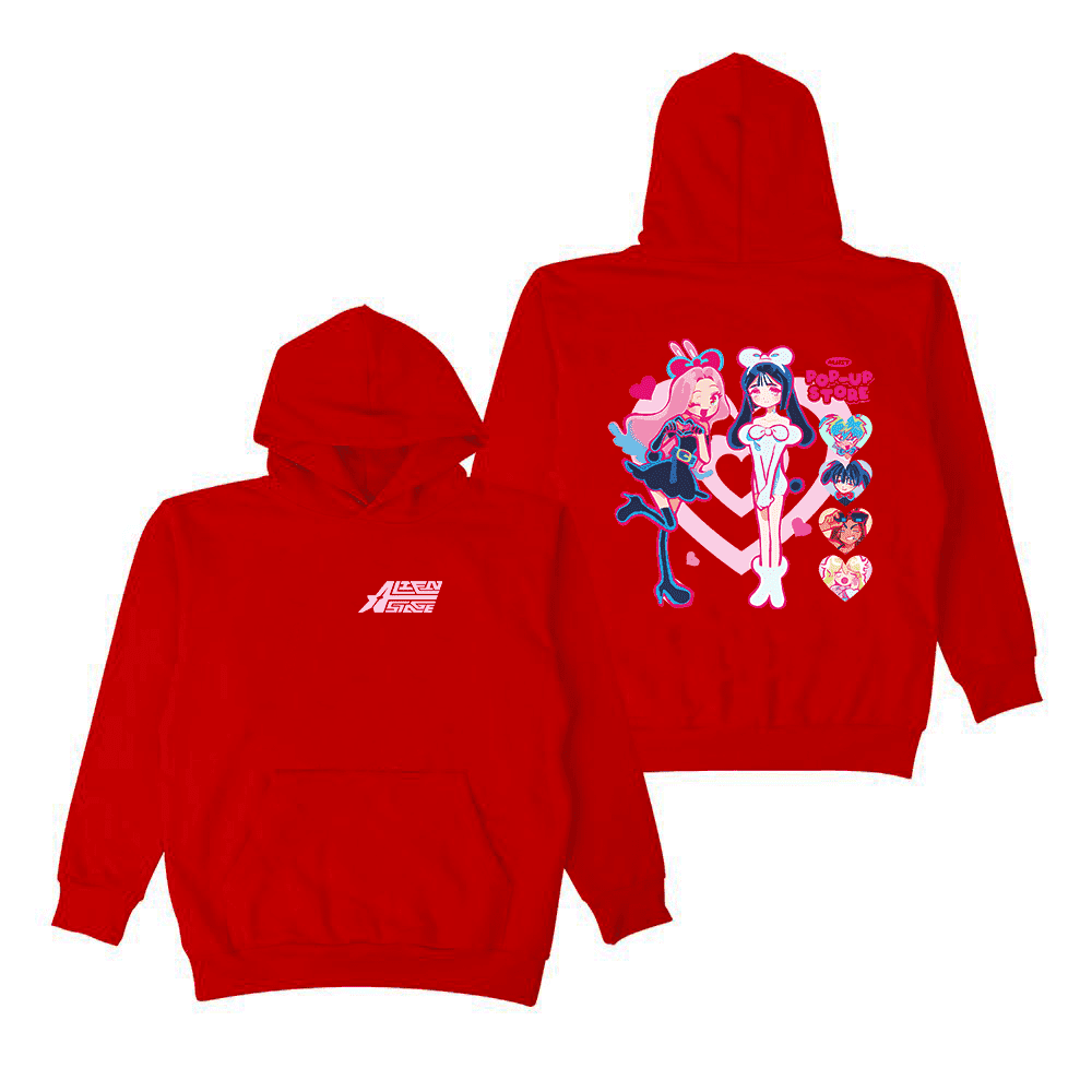 Alien Stage ALNST Merch Hoodies Pink Heart Logo Mizi Sua Merch Hoodie ...