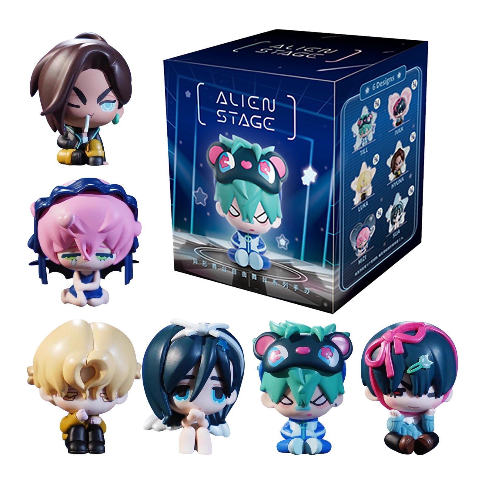 Alien Stage Blind Box Figure Set, 6-Design Anime Character Collectible ...