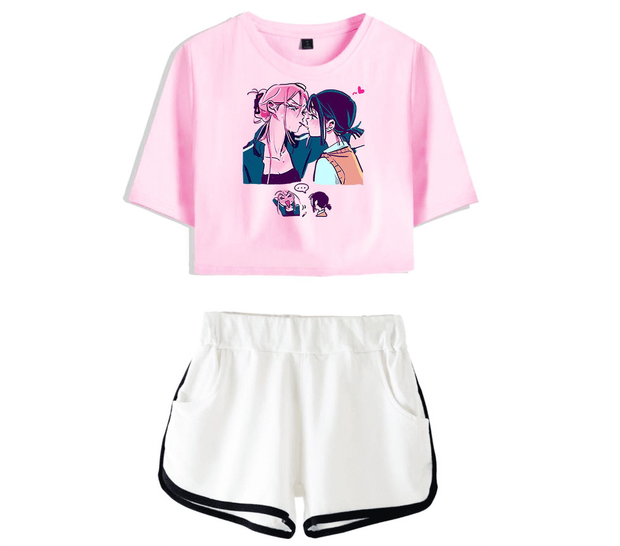 Alien Stage Crop Tops Shorts Suits Mizi Sua Short Sleeves Top Women T ...