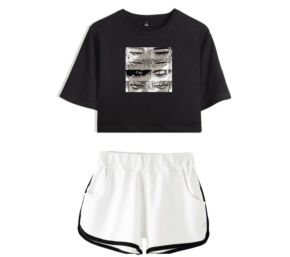 Alien Stage Merch Crop Top Cute Eyes Poster T-Shirt Shorts ALNST Short ...