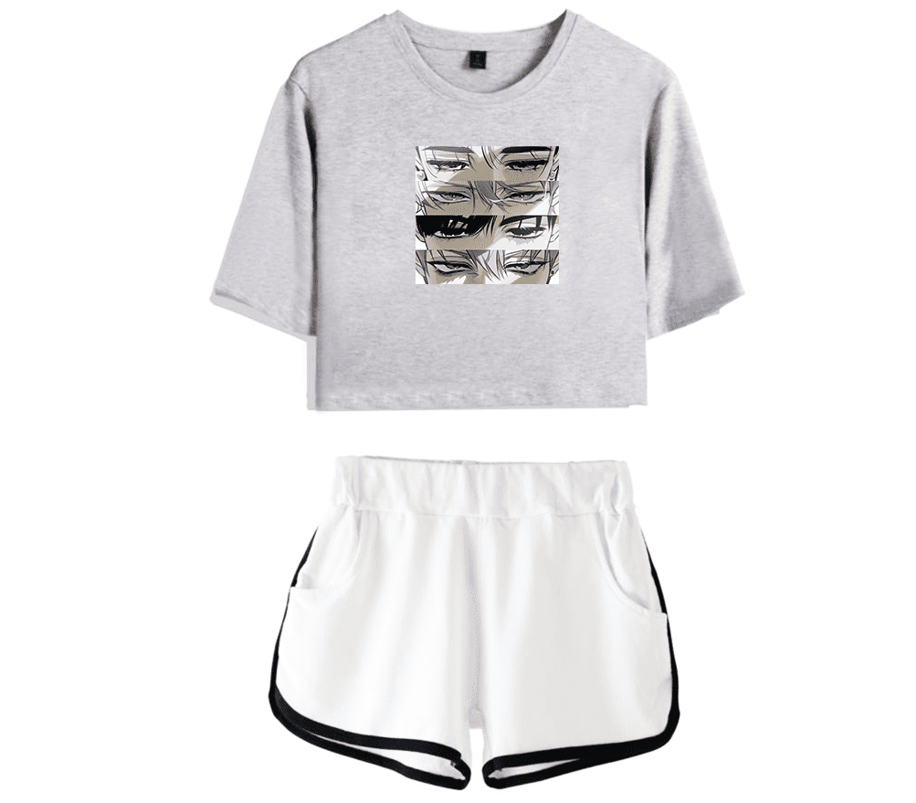 Alien Stage Merch Crop Top Cute Eyes Poster T-Shirt Shorts ALNST Short ...