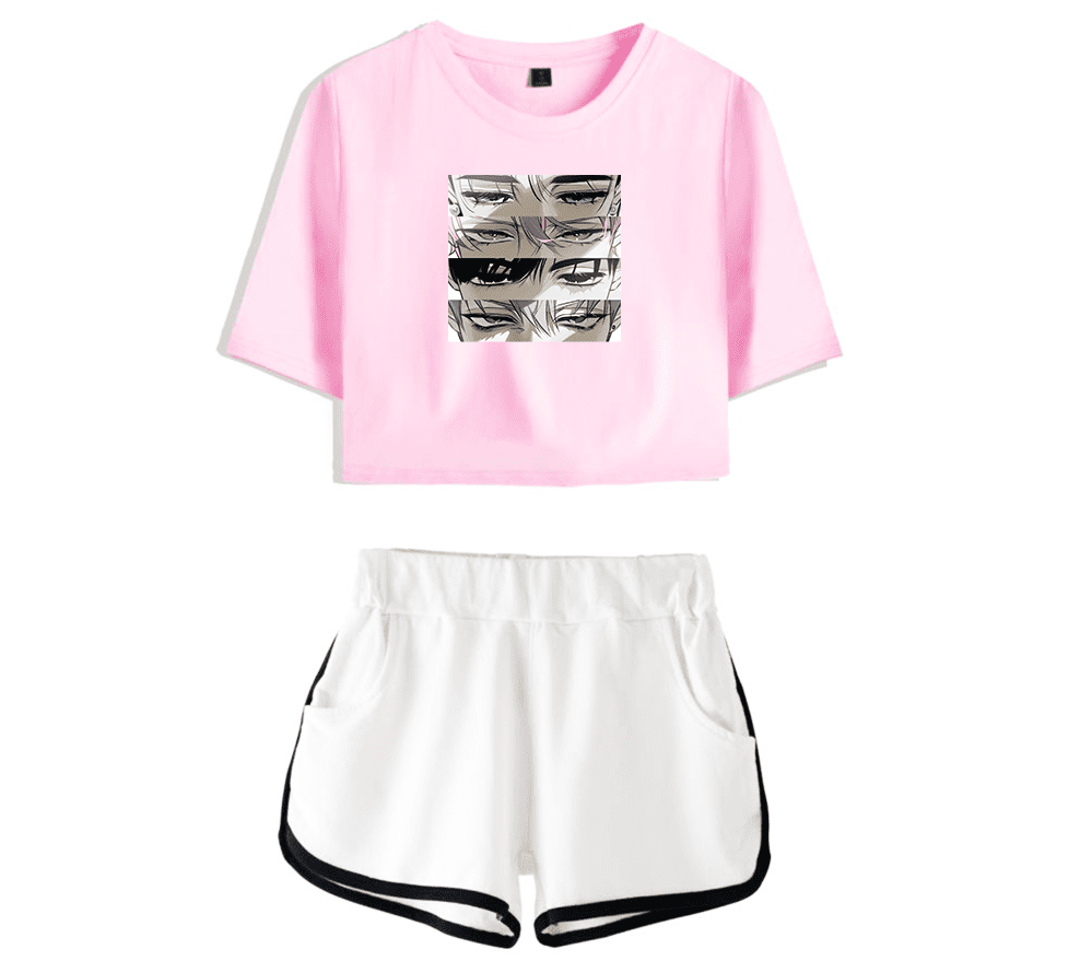 Alien Stage Merch Crop Top Cute Eyes Poster T-Shirt Shorts ALNST Short ...