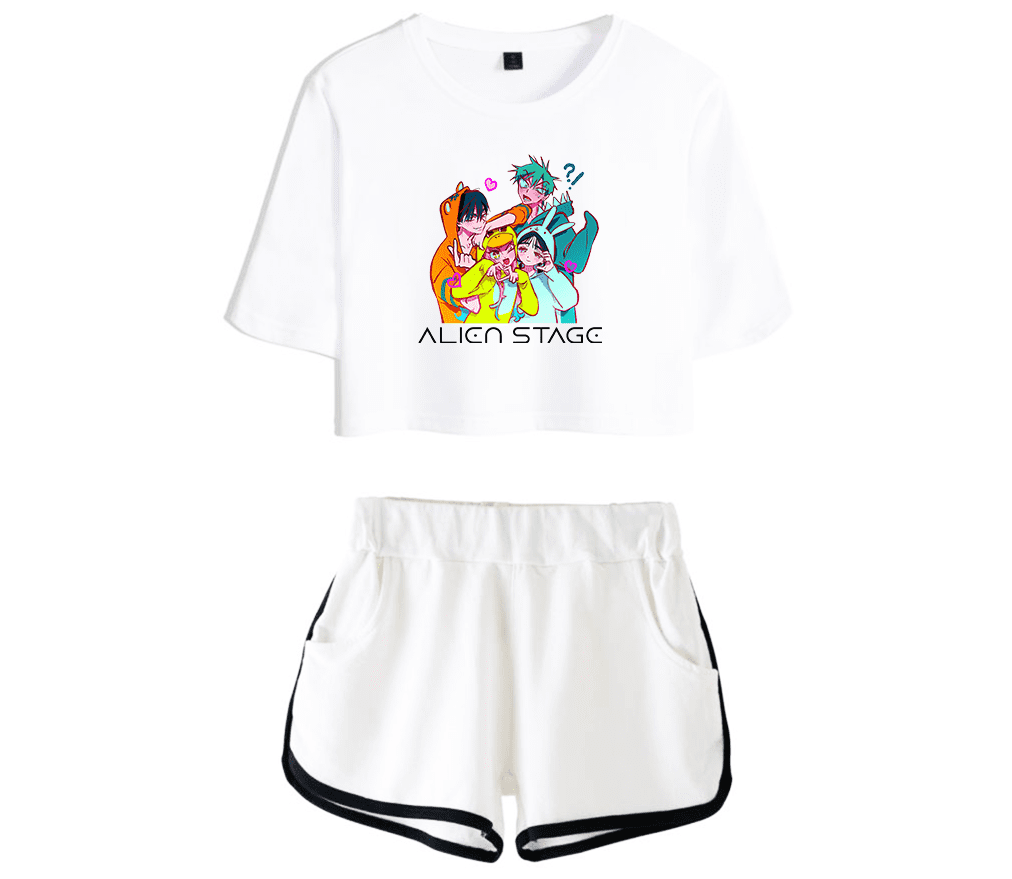 Alien Stage Merch Crop Top T-Shirt Shorts Suit ALNST Korean Short ...