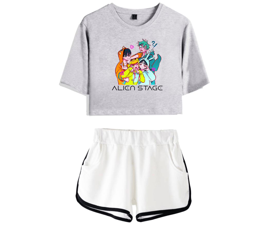 Alien Stage Merch Crop Top T-Shirt Shorts Suit ALNST Korean Short ...