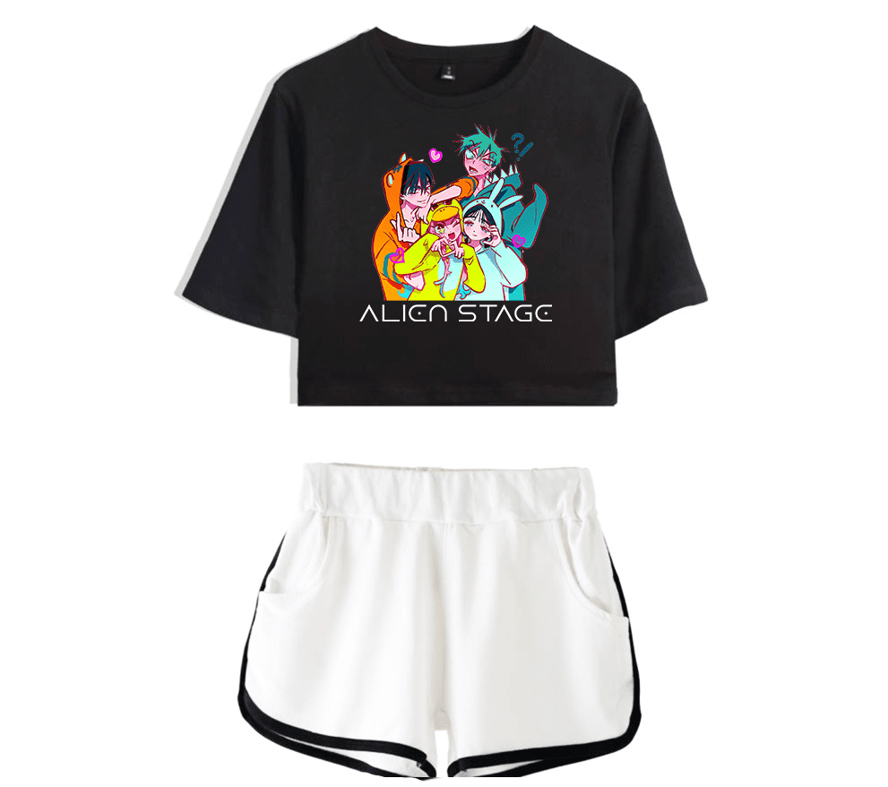 Alien Stage Merch Crop Top T-Shirt Shorts Suit ALNST Korean Short ...