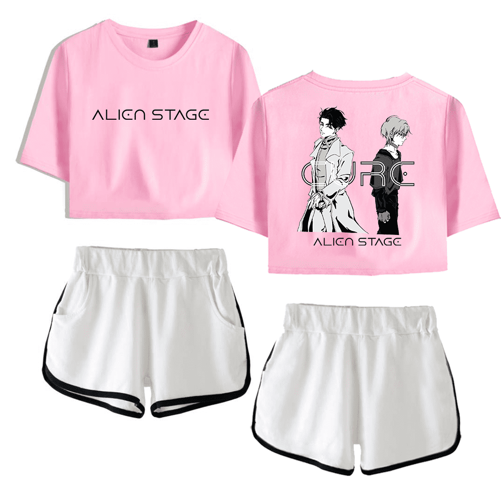 Alien Stage Merch Crop Top T-Shirt Shorts Suit ALNST Round 6 Ivan Till ...