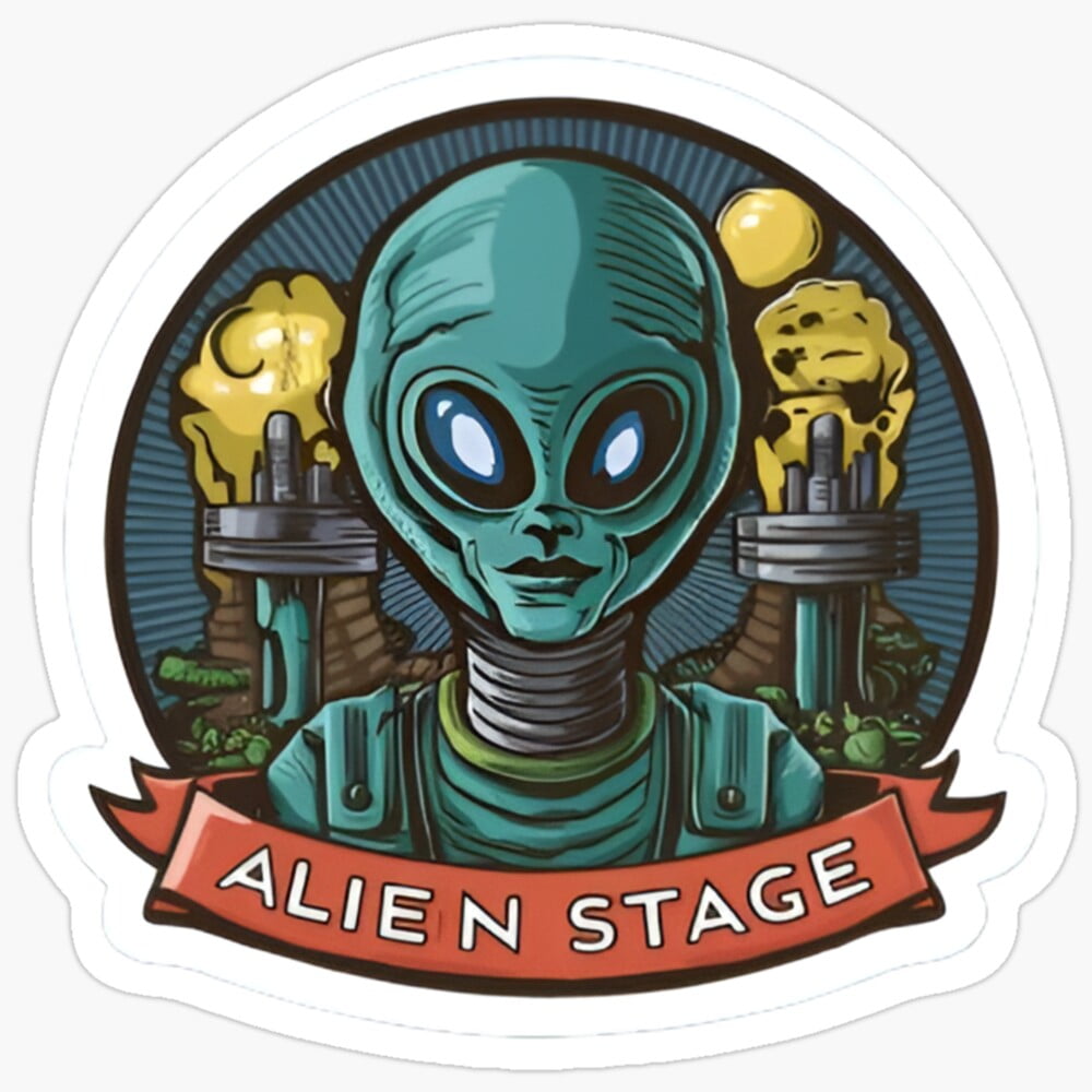 Alien Stage Sticker Phone Decal Water Bottle Stickers Car Decals ...