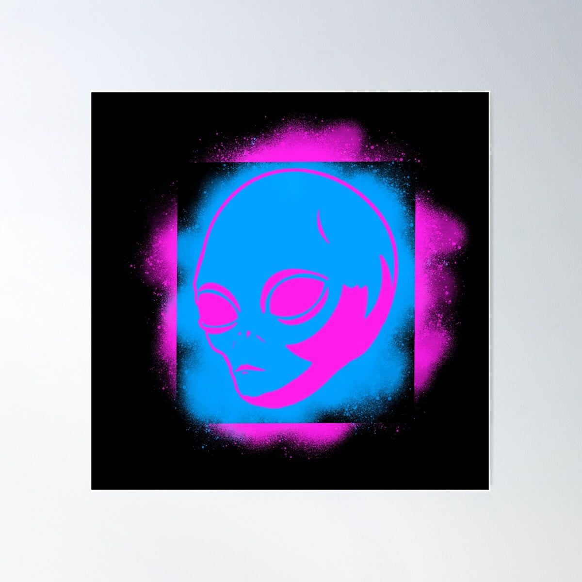 Alien Stencil Poster Wall Art, Modern Wall Decor For Living Room ...