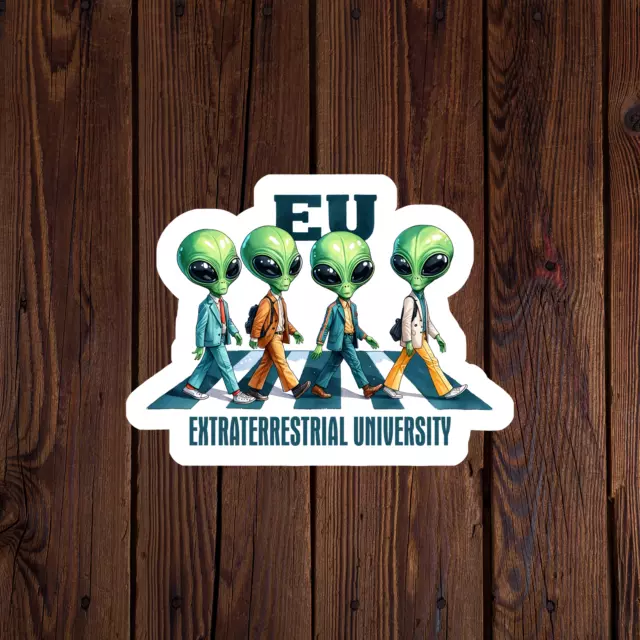 Alien Sticker Eu Extraterrestrial University Ufo Funny Novelty Car ...