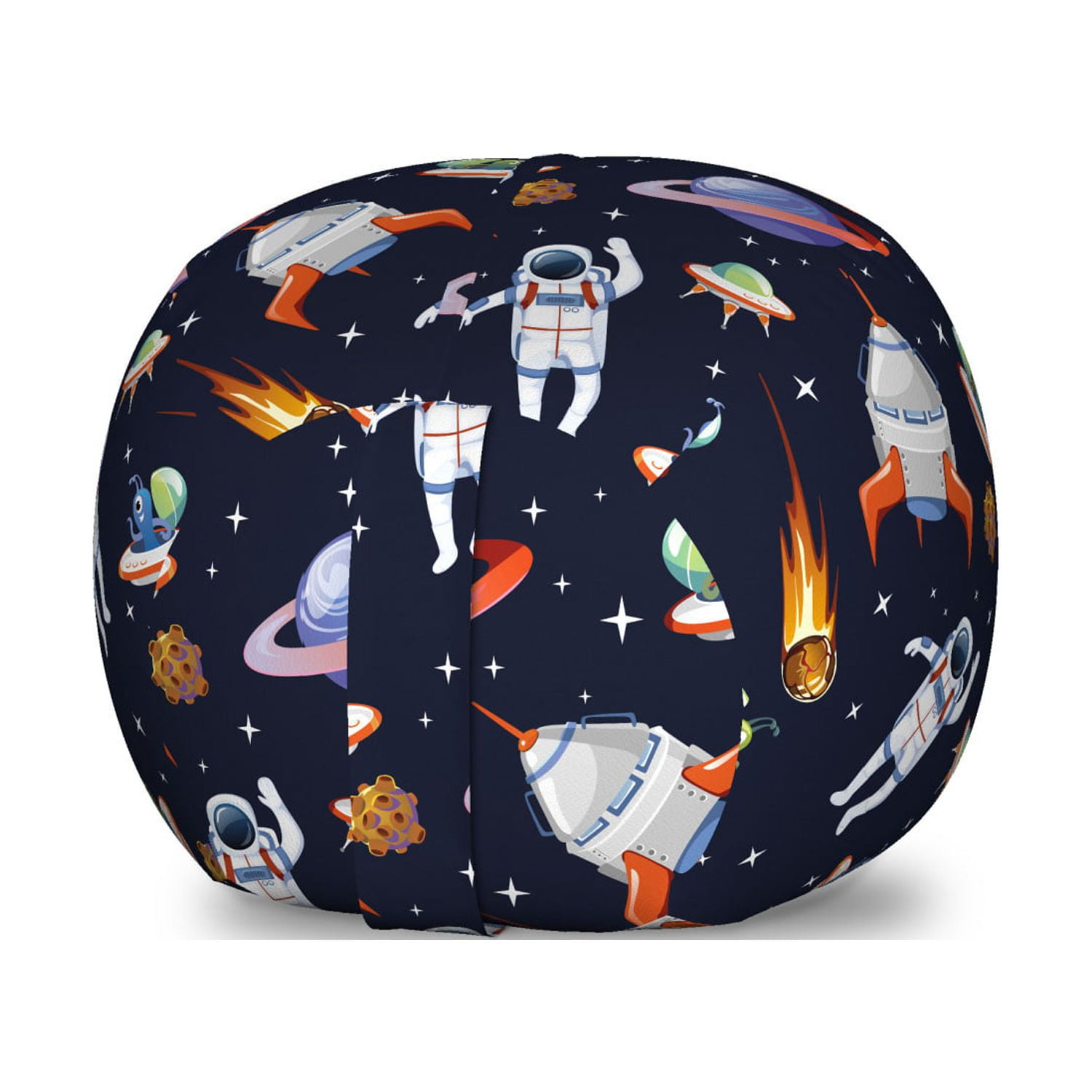 Alien Storage Toy Bag Chair, Galaxy Asteroid Astronaut UFO Spaceship ...