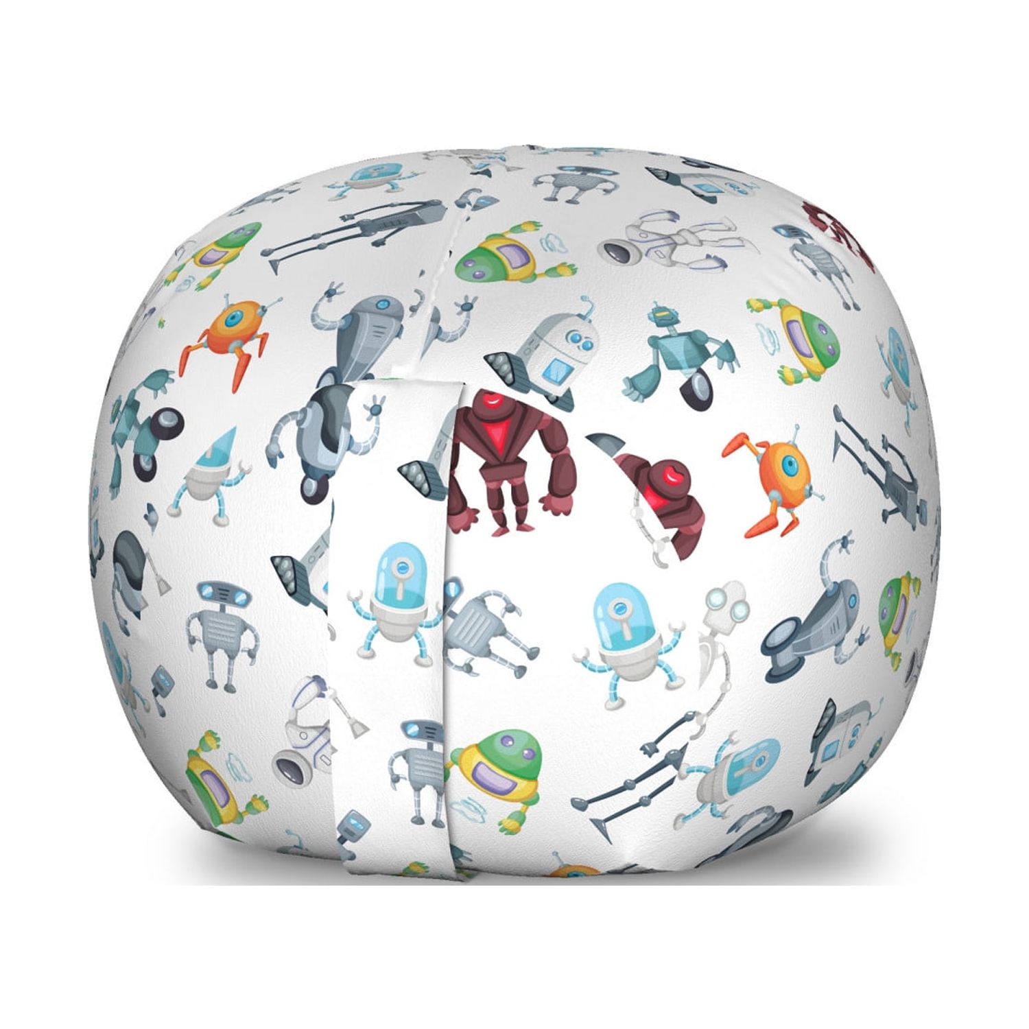 Alien Storage Toy Bag Chair, Mechanical Robots Pattern Scattered on a ...
