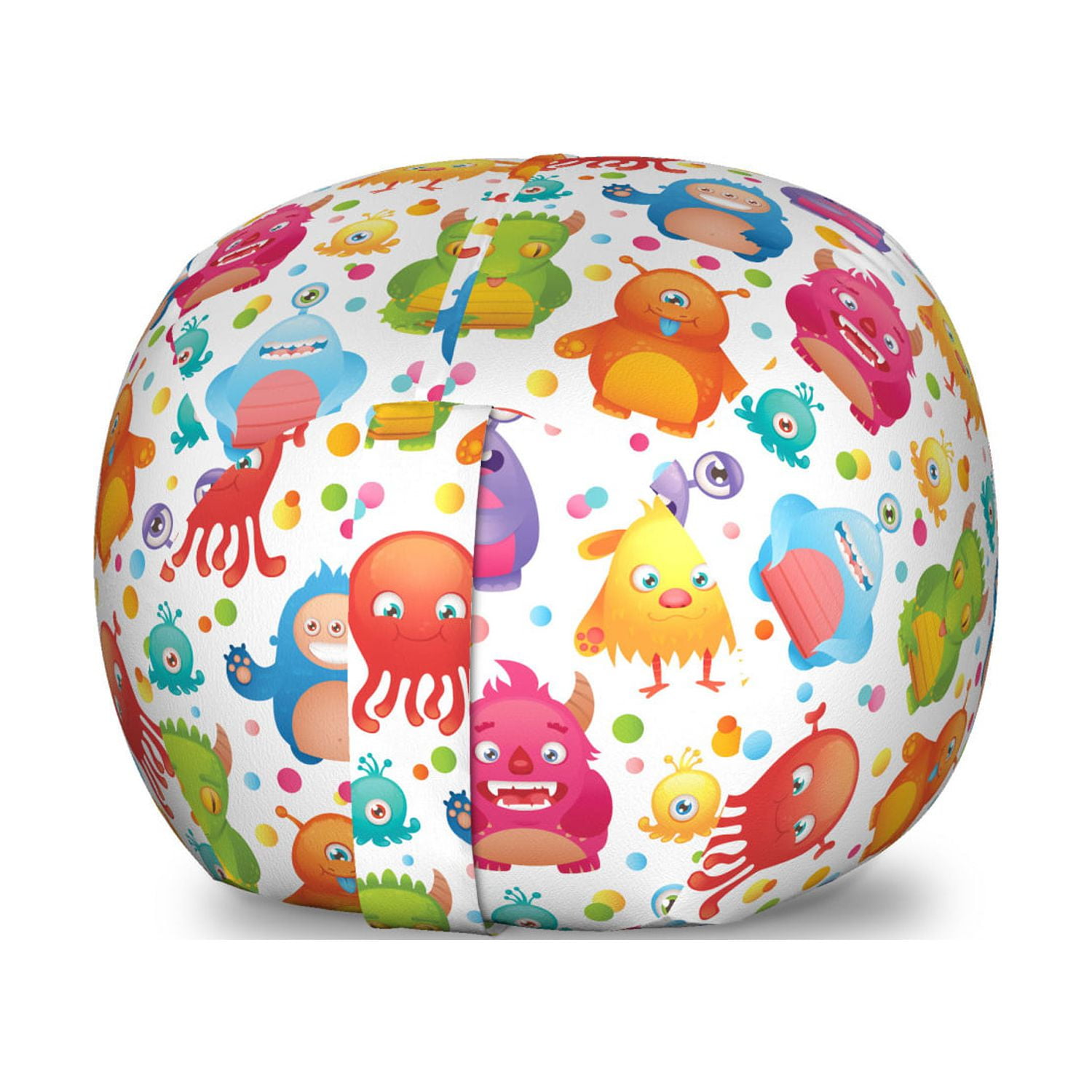 Alien Storage Toy Bag Chair, Mutant Monsters on Colorful Dotted ...