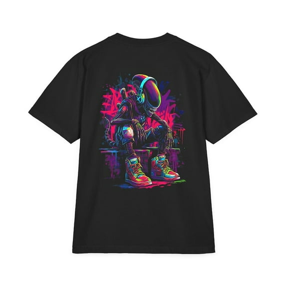 Alien Streetwear Graffiti Neon Art Tee Cyberpunk Urban Style Cool Sci ...