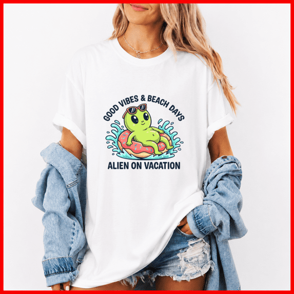 Alien Summer Holiday Character Illustration Graphic Trend Unisex T ...