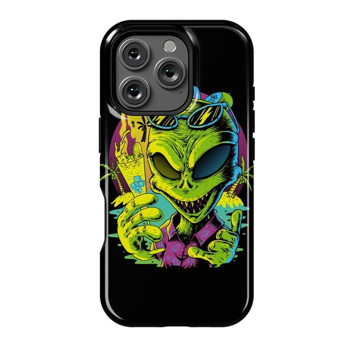 Alien Summer Vibes Dark iPhone Case Compatible with iPhone 11 12 13 14 ...