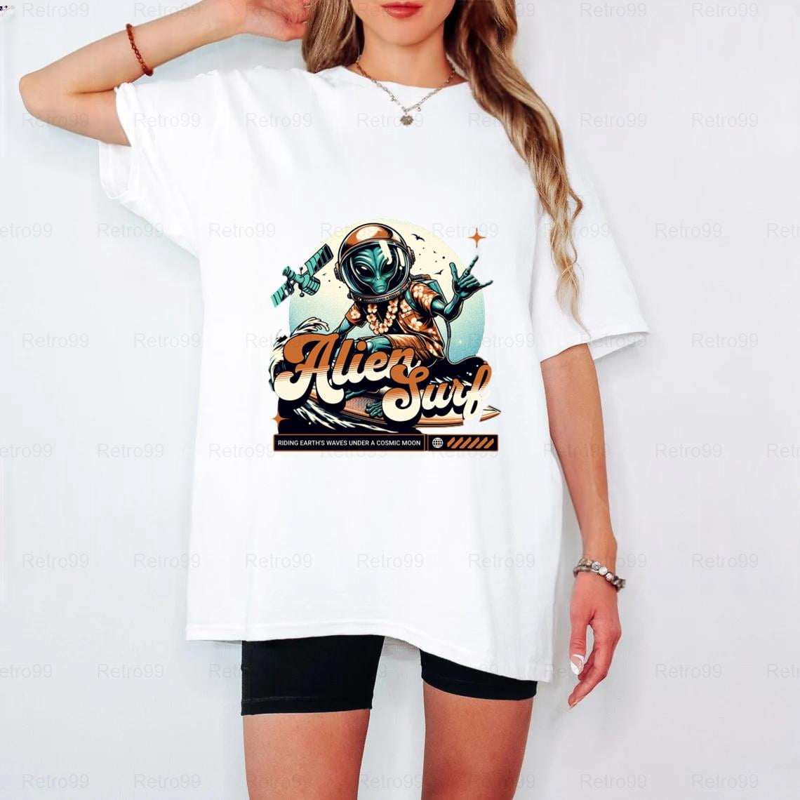 Alien Surf T-shirt, Sweatshirt, Hoodie with Cool Summer Beach Style ...