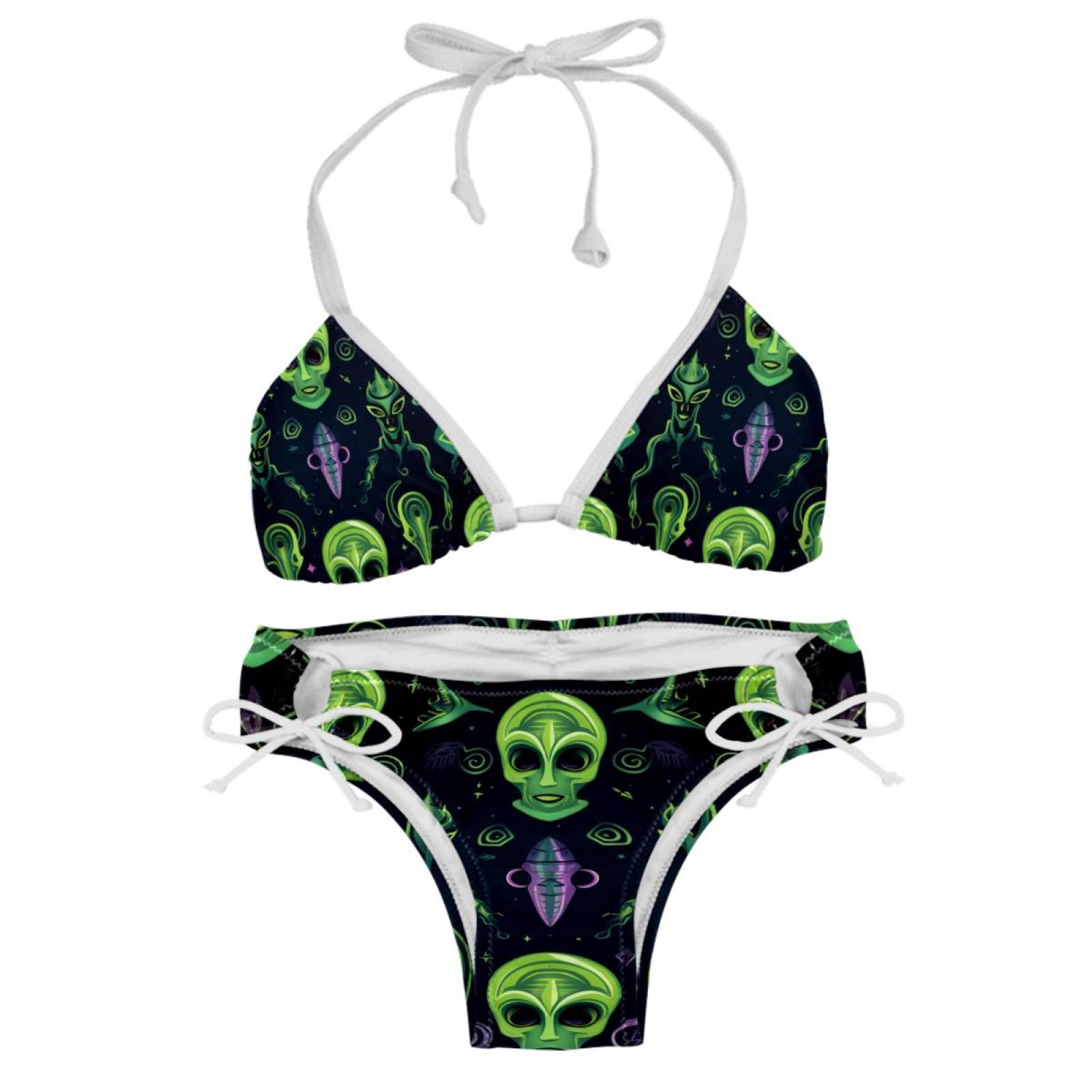 Alien Swim Suit Bikini Set with Detachable Sponge & Adjustable Strap ...
