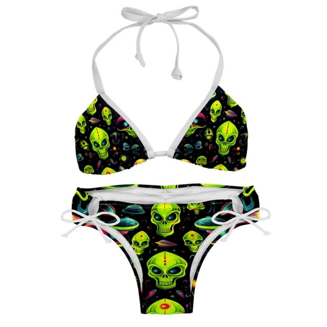 Alien Swim Wear Bikini Set with Detachable Sponge & Adjustable Strap ...