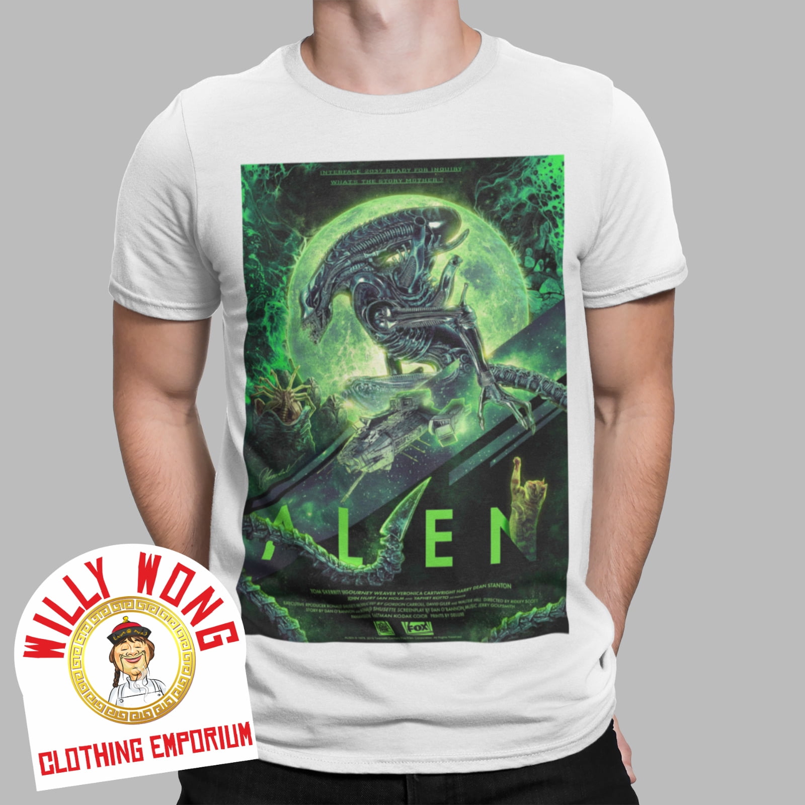 Alien T-Shirt Retro Green Movie Aliens Action 80s 90s Action Space ...