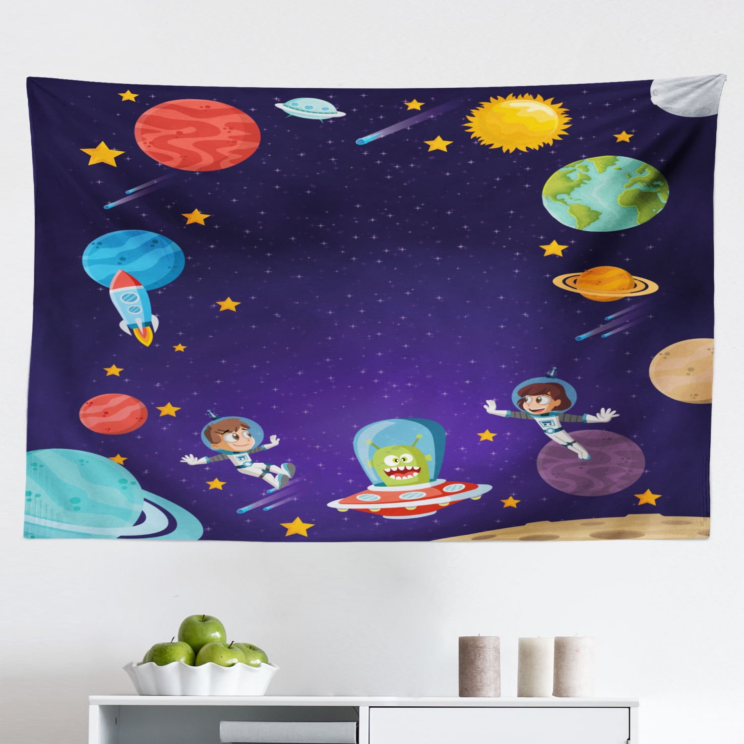 Alien Tapestry, Monsters Humorous Creatures Beings Colorful Cartoon ...