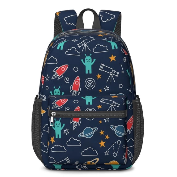 Alien Telescope Deep Blue Pattern 17" School Backpacks for Teens ...