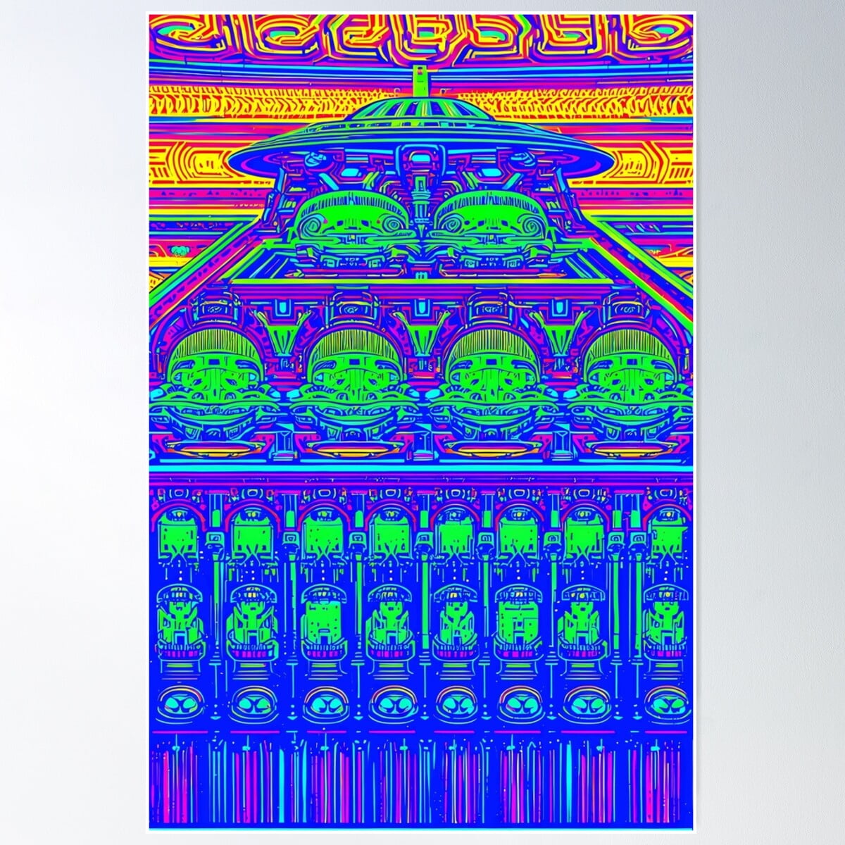 Alien Temple Poster Wall Art, Modern Wall Decor For Living Room Bedroom ...