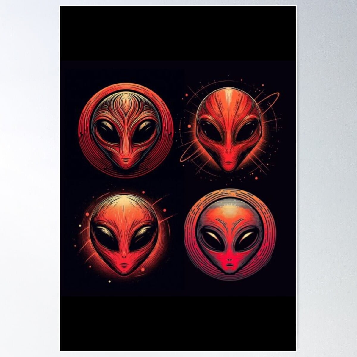 Alien - The Red Men (Martians) Poster Wall Art, Modern Wall Decor For ...