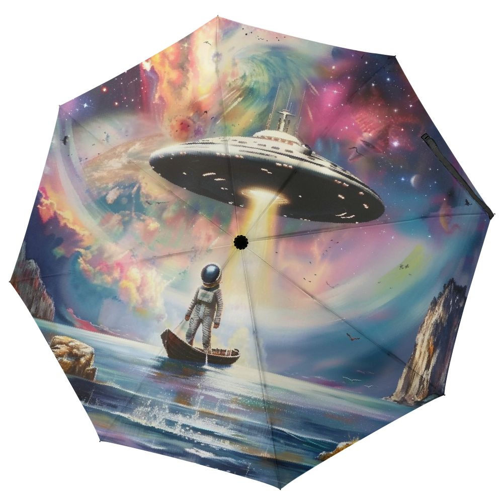 Alien Three-Fold Automatic Portable Umbrella for Rain and Sun ...