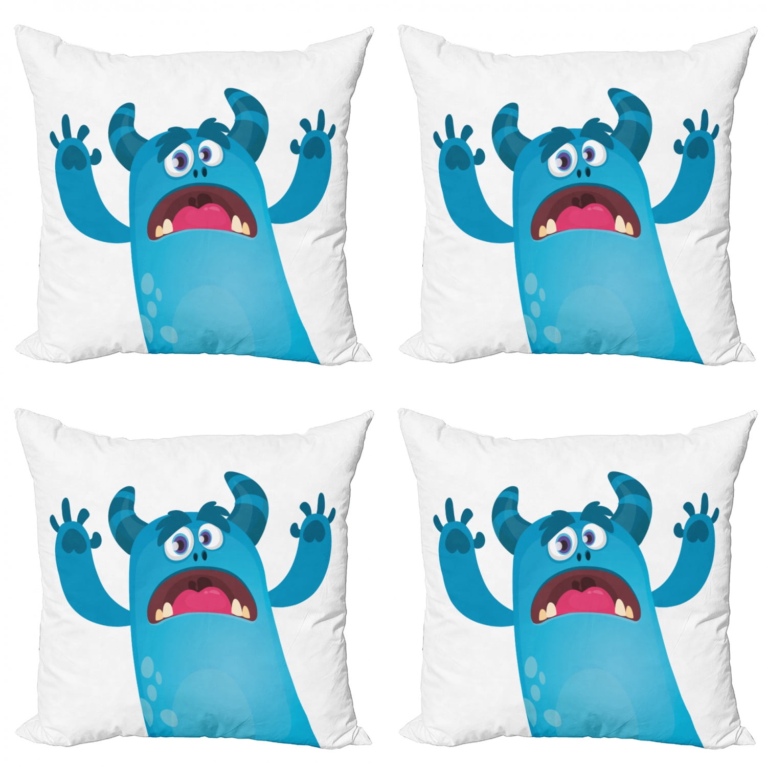 Alien Throw Pillow Cushion Case Pack of 4, Roaring Monstrous Character ...