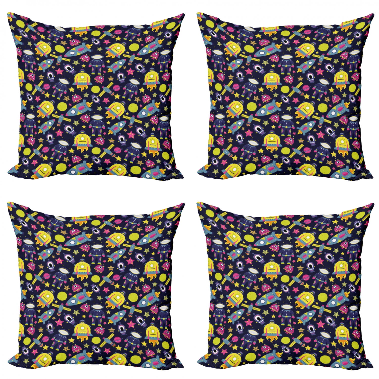 Alien Throw Pillow Cushion Case Pack of 4, Vibrant Concept of ...