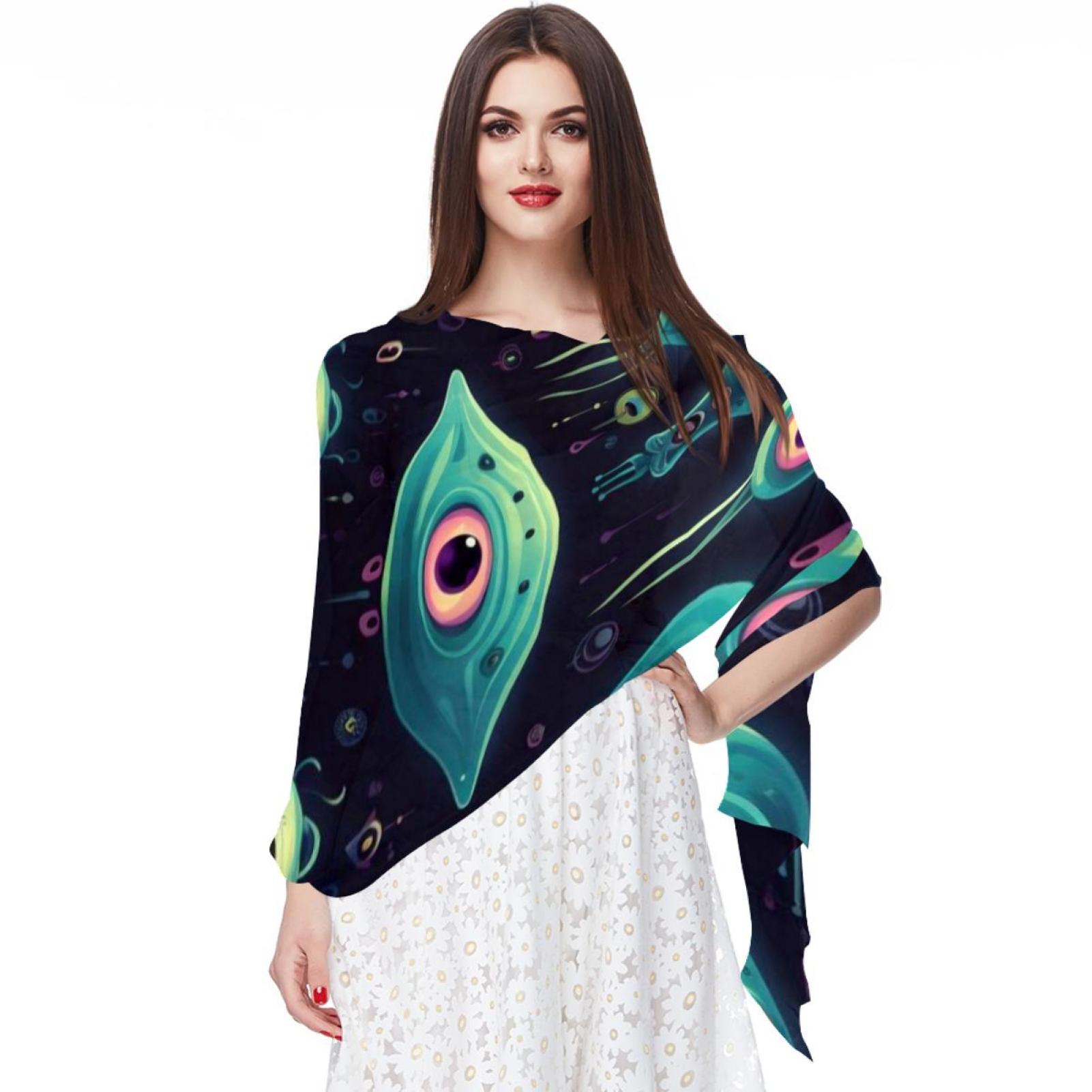 Alien Translucent Chiffon Yarn Silk Scarf - Light Breathable Material ...