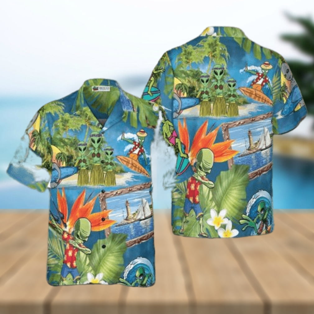 Alien Tropical Summer Hawaiian Shirt Summer Beach Aloha Shirt For Men ...