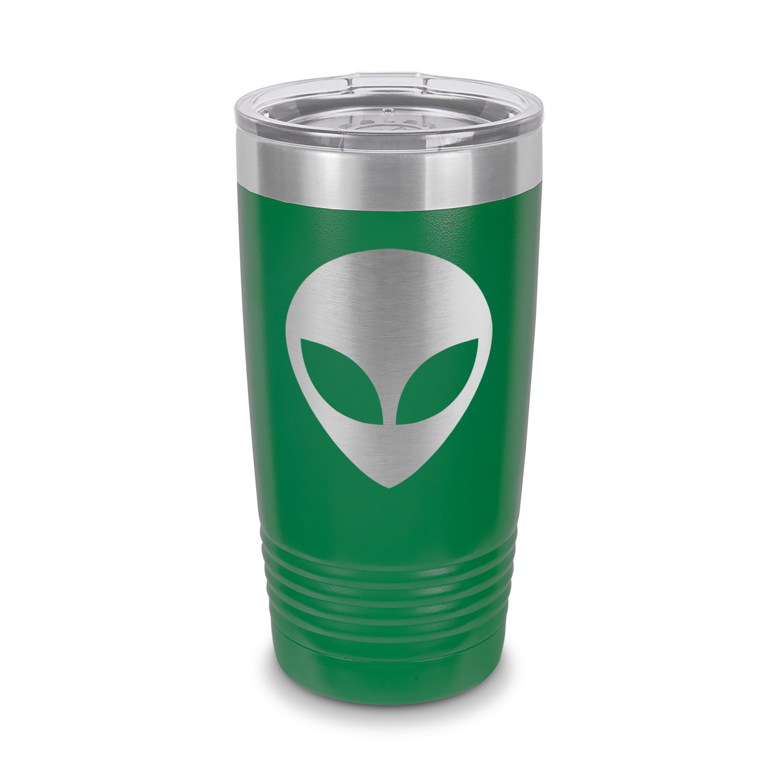 Alien Tumbler 20 oz - Laser Engraved w/ Clear Lid - Stainless Steel ...