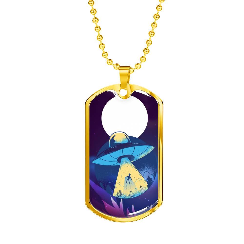 Alien UFO Fan Alien UFO Fan Abduction Necklace Stainless Steel or 18k ...