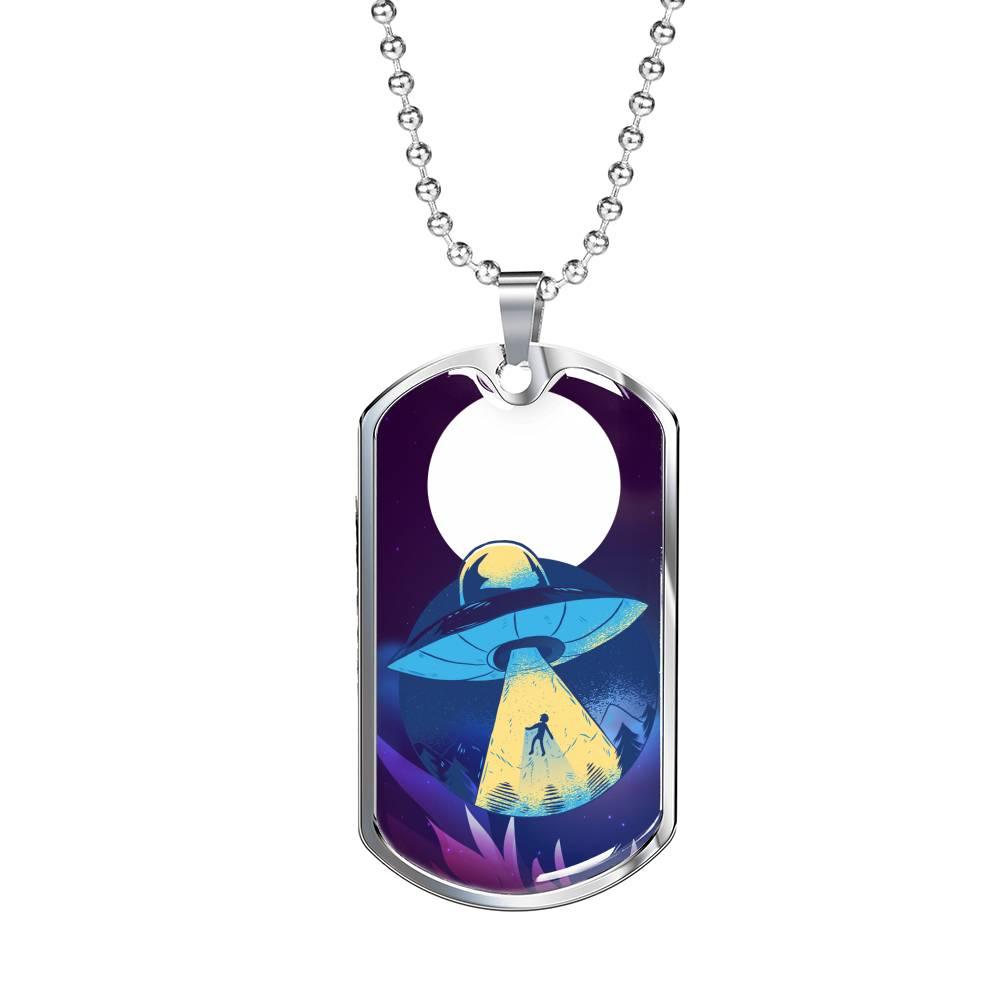 Alien UFO Fan Alien UFO Fan Abduction Necklace Stainless Steel or 18k ...