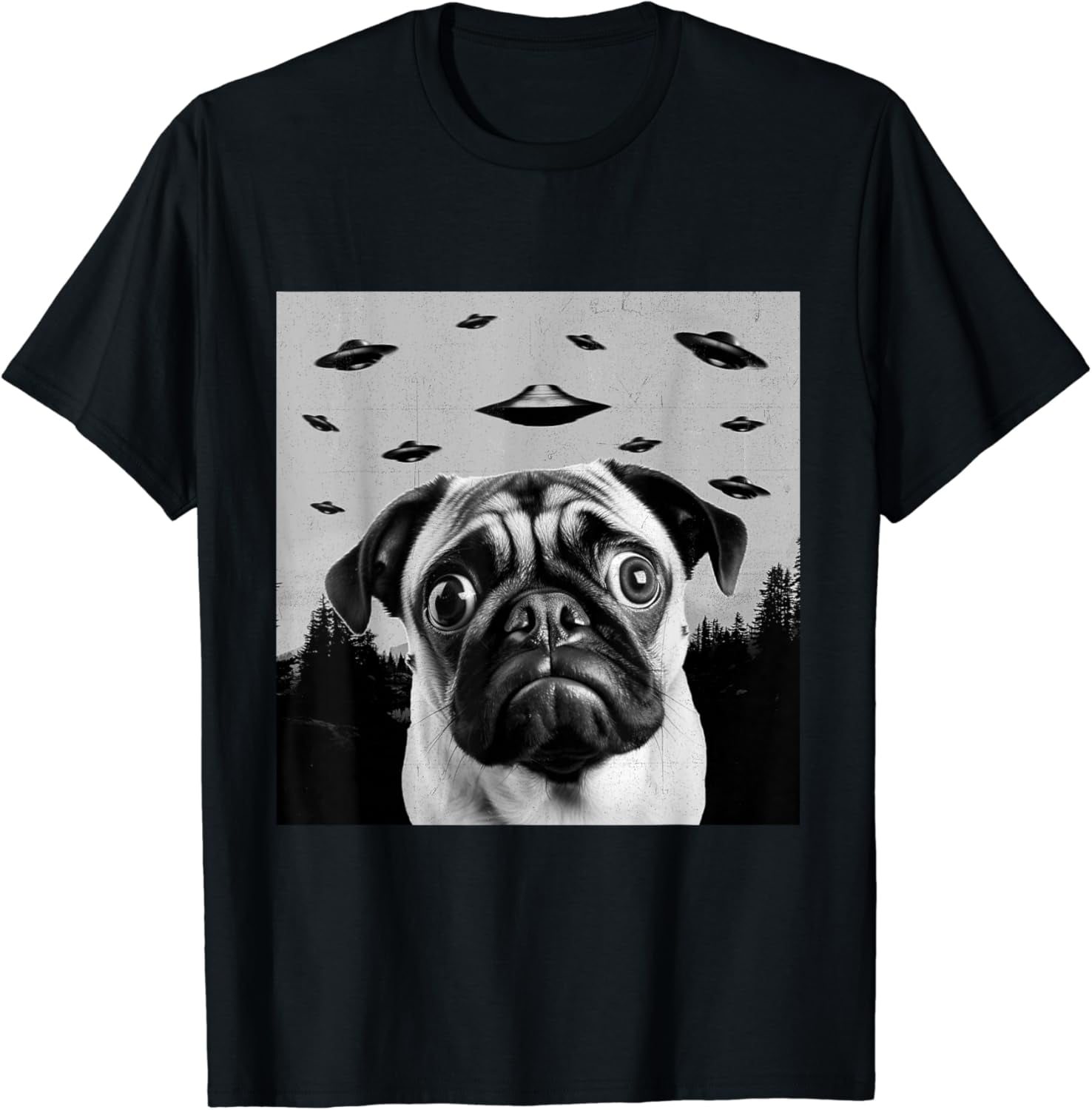 Alien UFO Funny Pug Dog Lover Men Women Kids T-Shirt - Walmart.com