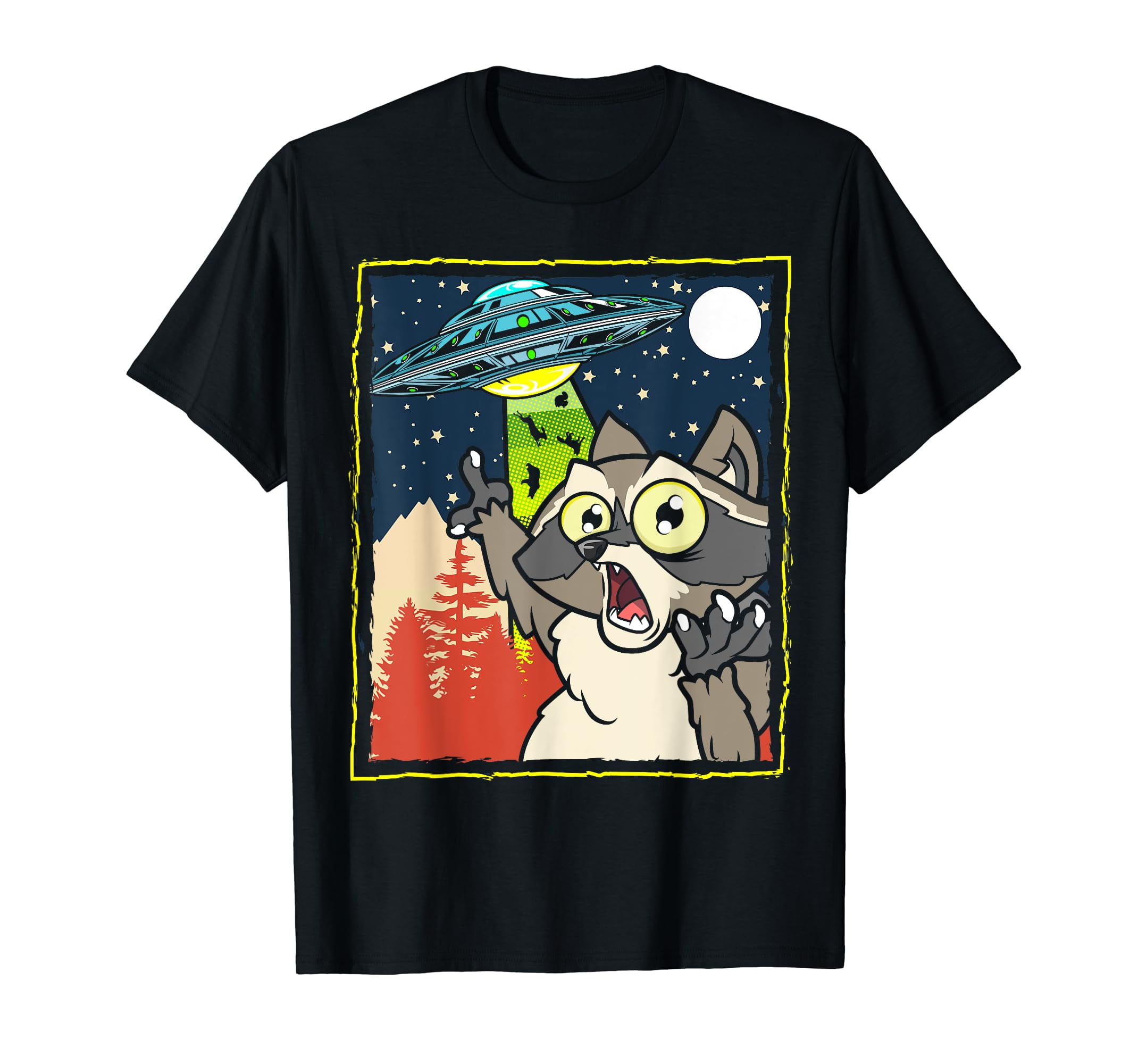 Alien UFO Funny Raccoon Whisperer Cute Trash Panda T-Shirt - Walmart.com