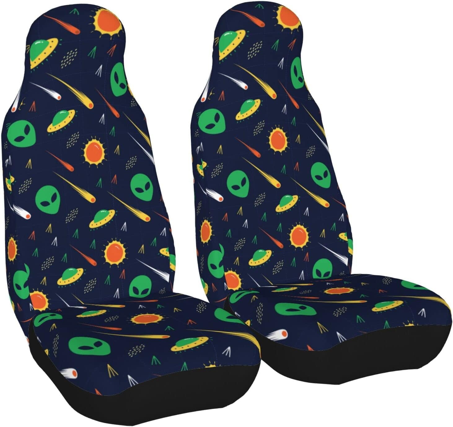 Alien UFO Space Comet Car Front Seat Covers 2 Pcs Universal Auto Seat ...